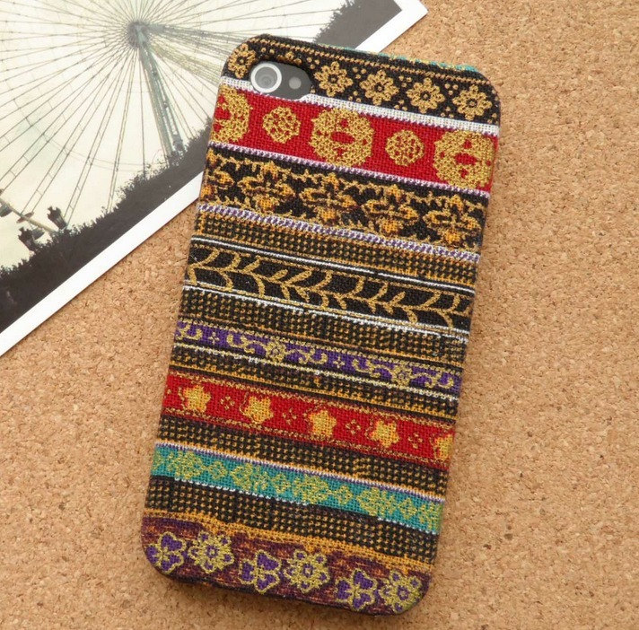 Handmade Tribal Stripe Pattern Fabric Phone Case on Luulla